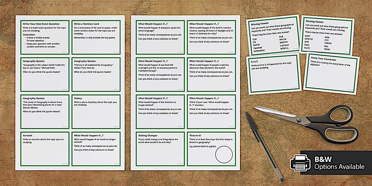 Geography Challenge Cards | Geography | Beyond Secondary