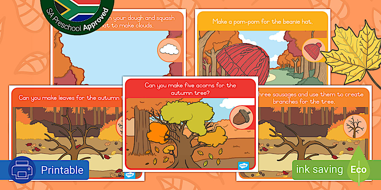 Autumn Modelling Dough Mats (teacher made) - Twinkl