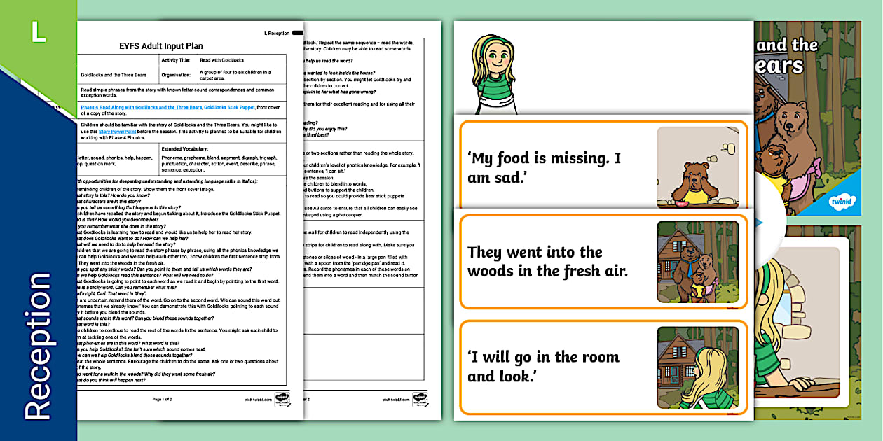 EYFS Read with Goldilocks Adult Input Plan and Resource Pack