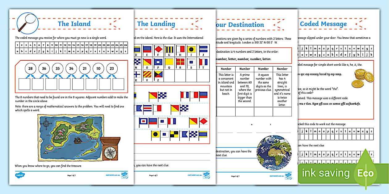 Treasure Hunt Problem Solving Challenge (teacher made)