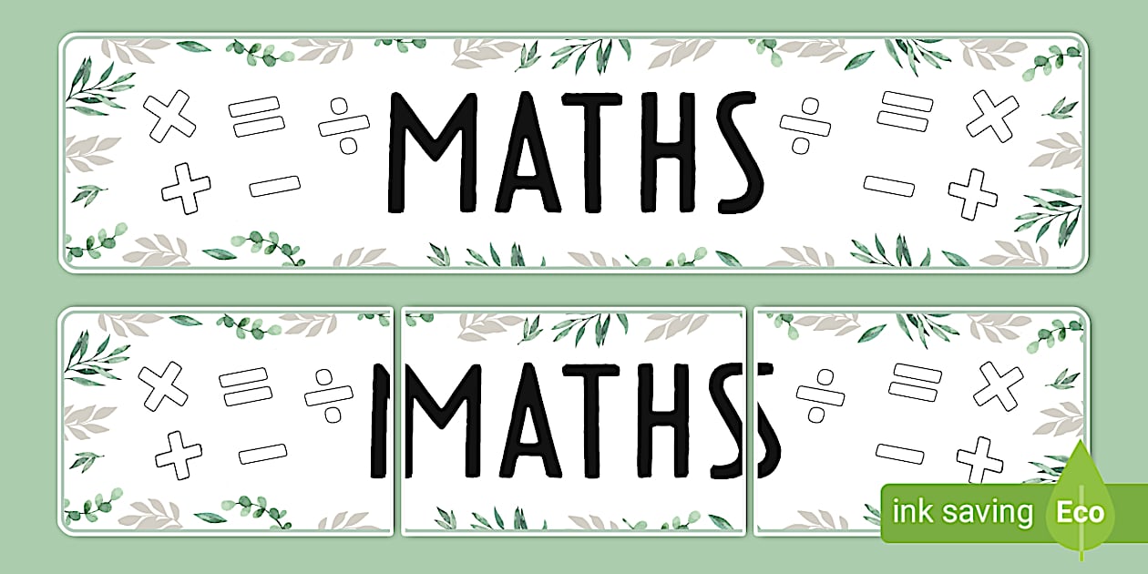 👉 Botanical-Themed Maths Display Banner - KS1 - Twinkl