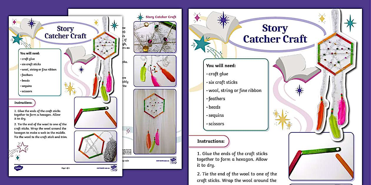 Story Catcher Book Week Craft - Book Week Resources - Twinkl