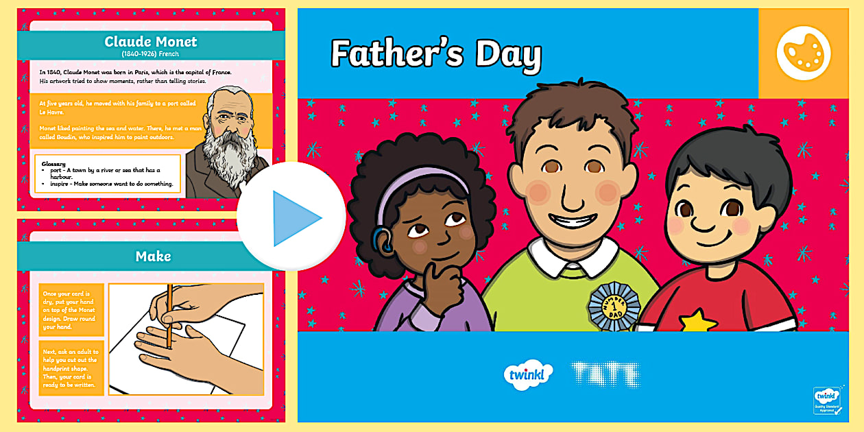 KS1 Father's Day Art PowerPoint (teacher made) - Twinkl