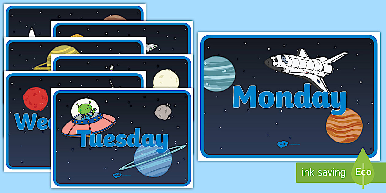 Space Themed Days of the Week Posters (teacher made)