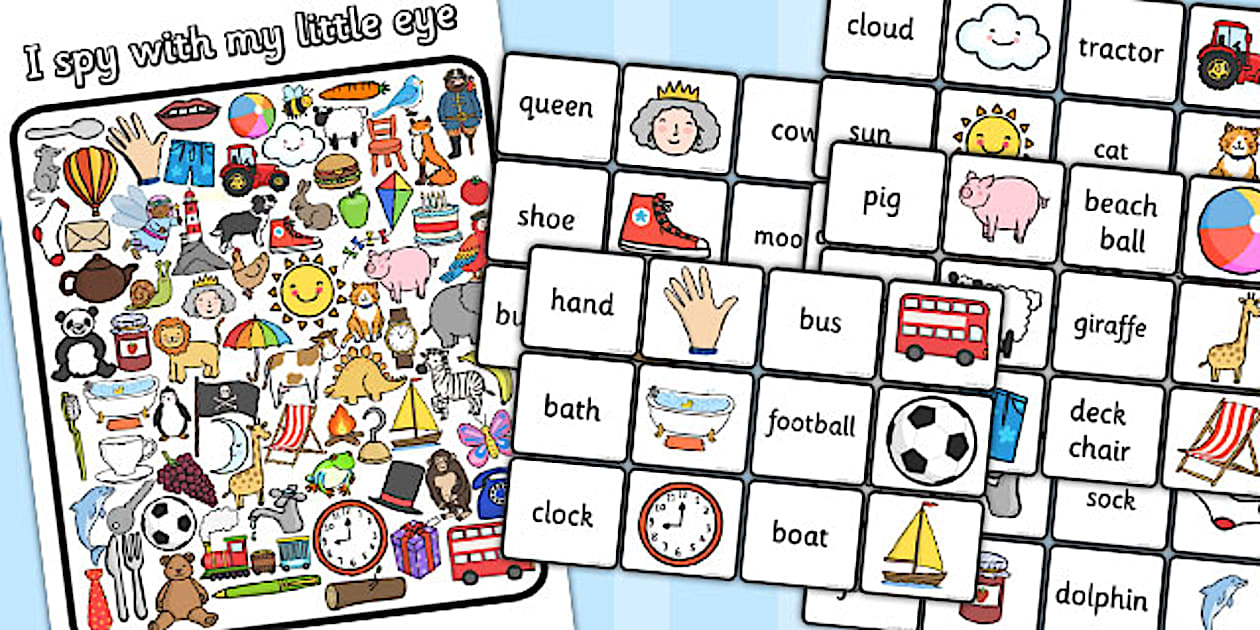 Editable I Spy With My Little Eye Picture and Word Matching Activity