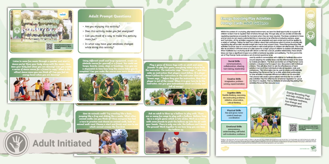 Energy-Boosting Play Activities Prompt Cards (Teacher-Made)