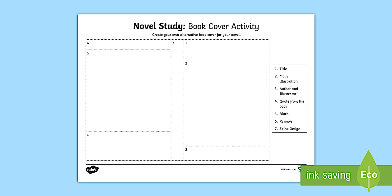 Novel Study Book Cover Worksheet (teacher made) - Twinkl