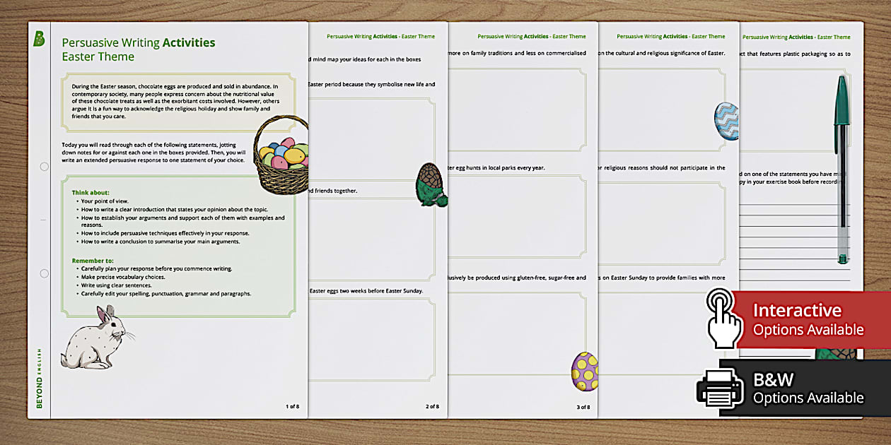 Persuasive Writing Activities - Easter Theme - Twinkl