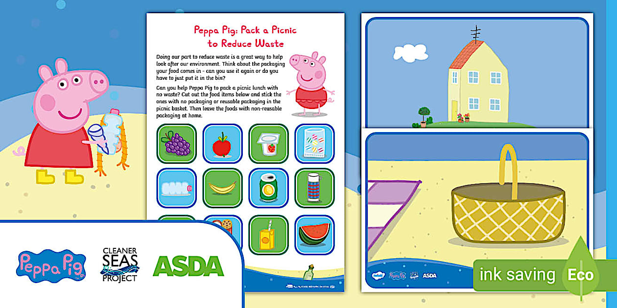 FREE! - Peppa Pig: Pack a Picnic to Reduce Waste - Twinkl