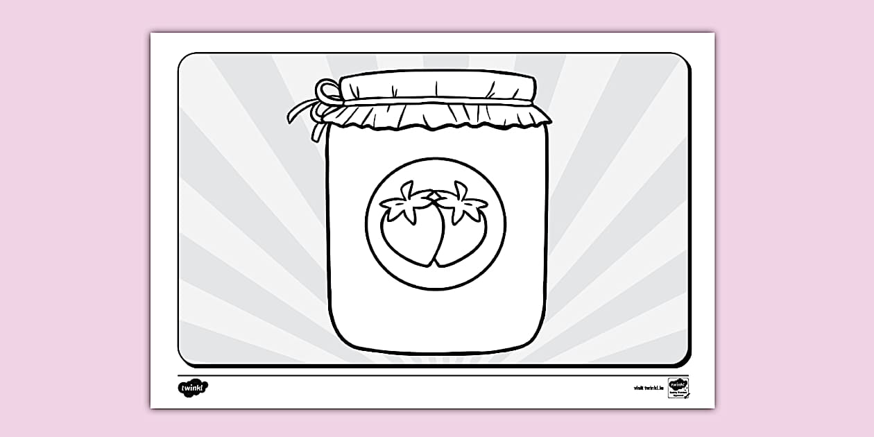 Jam Jar Colouring sheet (teacher made) - Twinkl