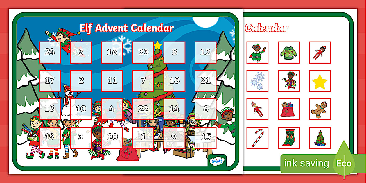 Elf Advent Calendar Activity (teacher made) - Twinkl