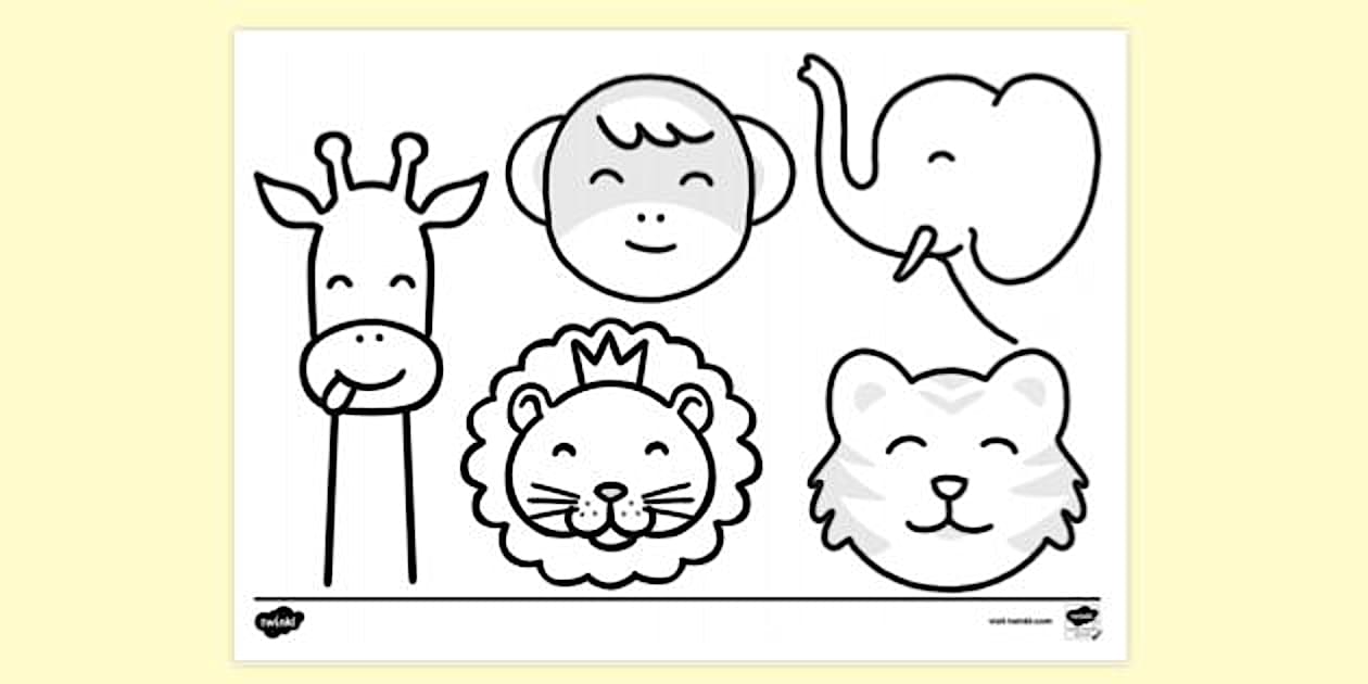 Zoo Animal Colouring Page for Preschoolers |Colouring Sheets