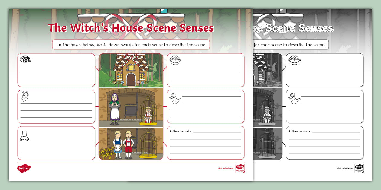 The Witch's House Senses Mind Map (Teacher-Made) - Twinkl