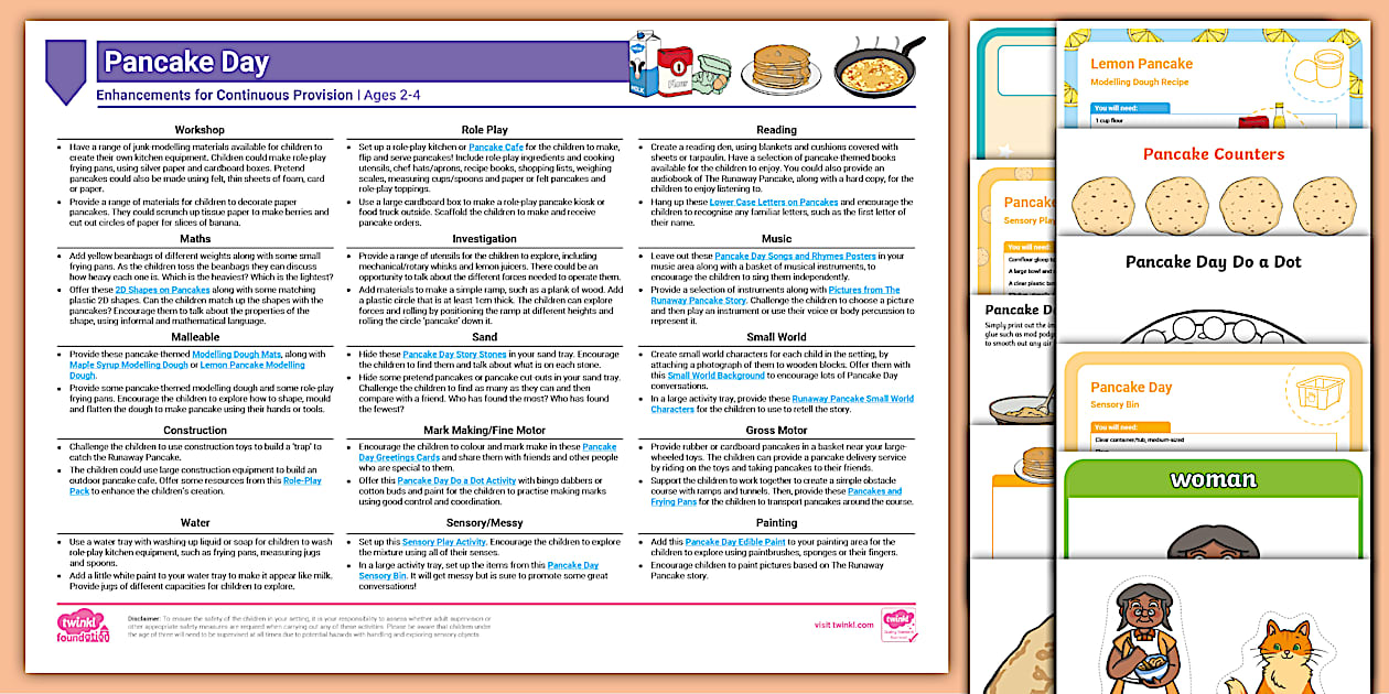 EYFS Pancake Day CP Planning Ideas Resource Pack (Ages 2-4)