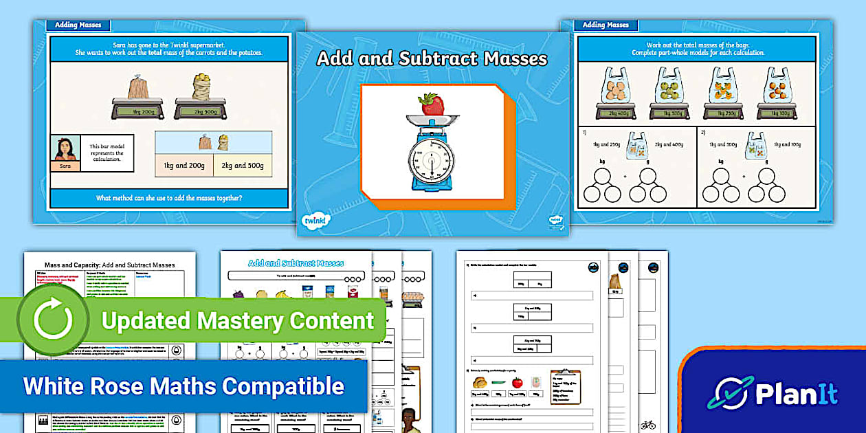 Y3 Add and Subtract Masses PlanIt Maths Lesson 6 - Twinkl