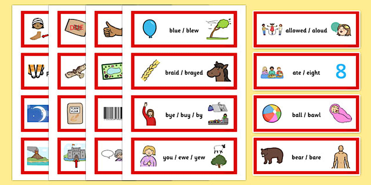 Editable Homophone Word Cards (Lehrer gemacht) - Twinkl