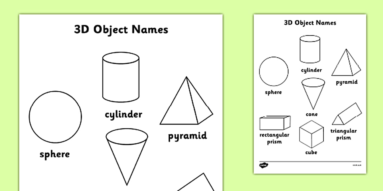 3D Object Words Colouring Sheet Australia (teacher made)