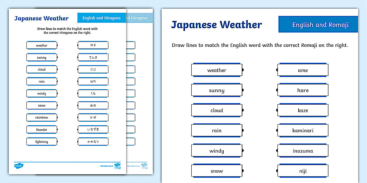 Japanese Weather Matching Activity (teacher made) - Twinkl