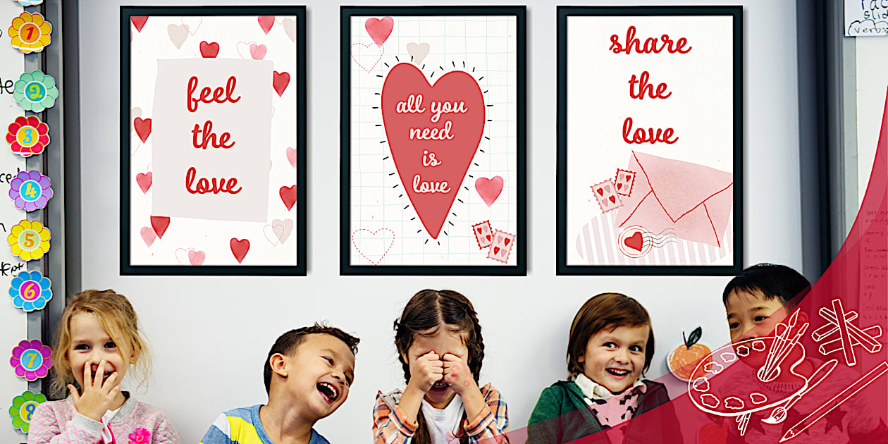 Valentine’s Day Poster Pack - Display Materials - Twinkl