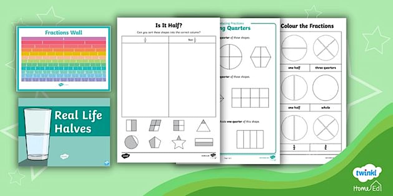 Fraction Worksheets - Fractions Introduction Pack - Twinkl
