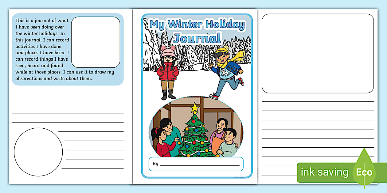 Winter Holiday Journal Writing Template