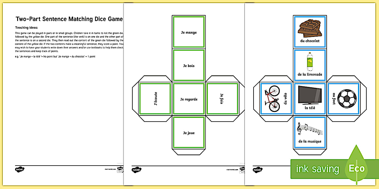 Two Part Sentence Matching Game (teacher made) - Twinkl