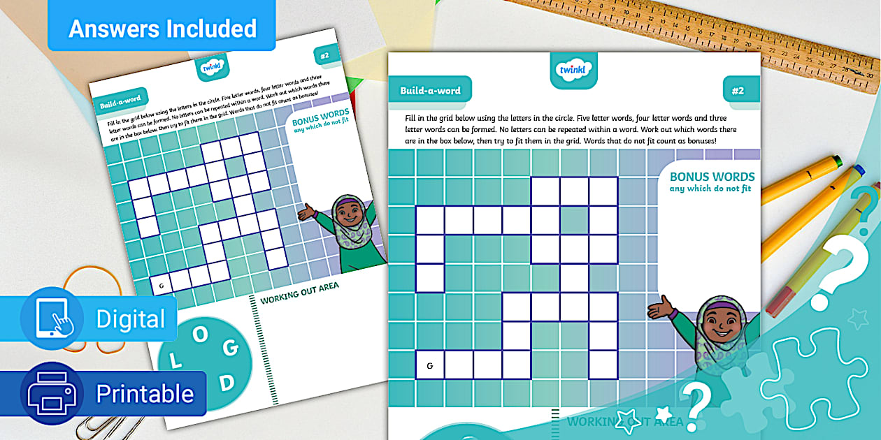 Build-a-word puzzle #2 - Kids Puzzles (teacher made)