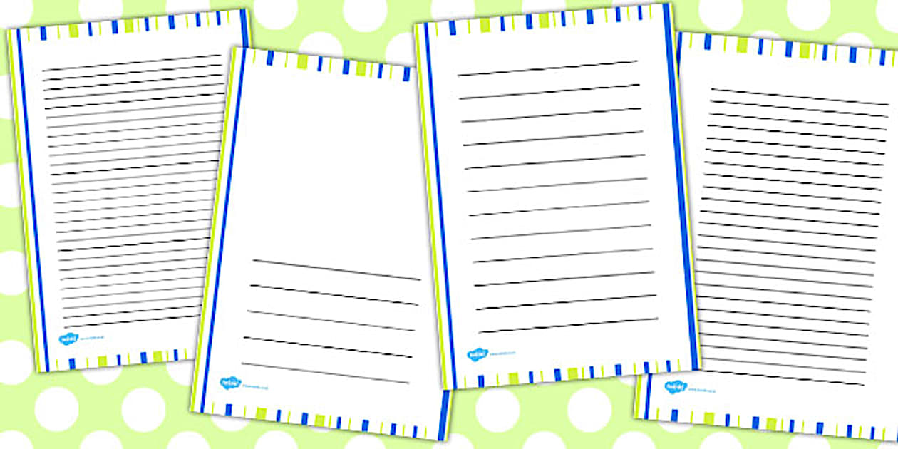 Editable Green and Blue Stripe Border Display Border