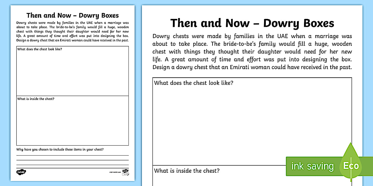 Dowry Chest Worksheet / Worksheet (teacher made) - Twinkl