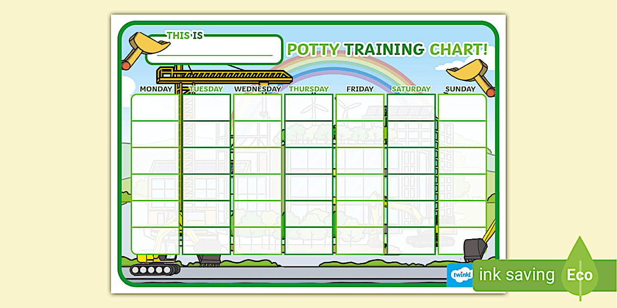 Digger-Themed Potty Training Chart (teacher made) - Twinkl