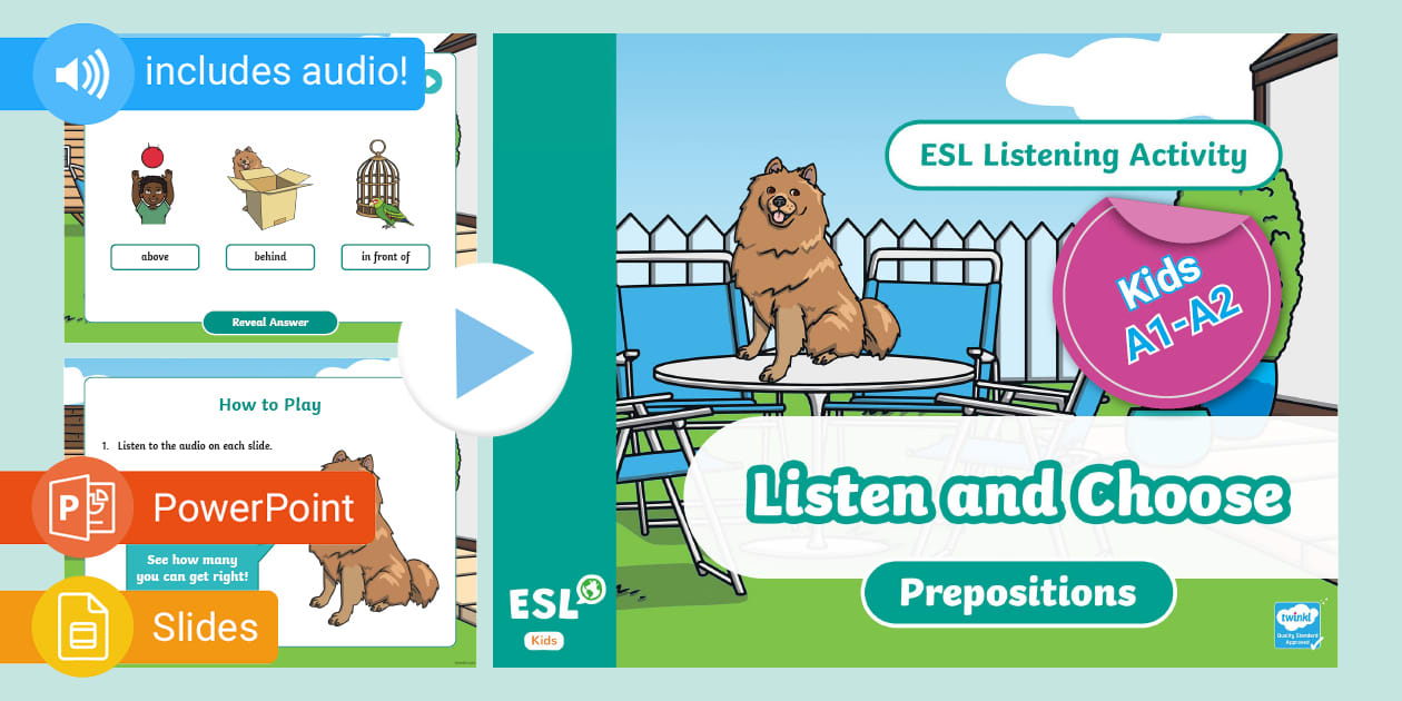 ESL Listen & Choose: Prepositions Game (Teacher-Made)