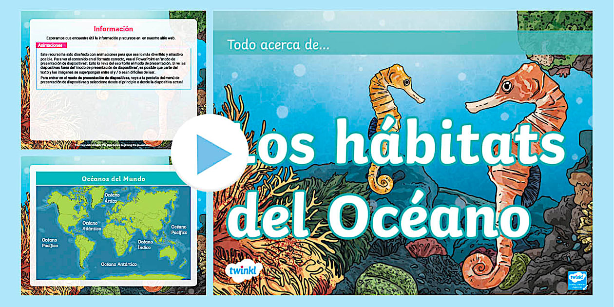PowerPoint: Los Hábitats del Océano (teacher made)