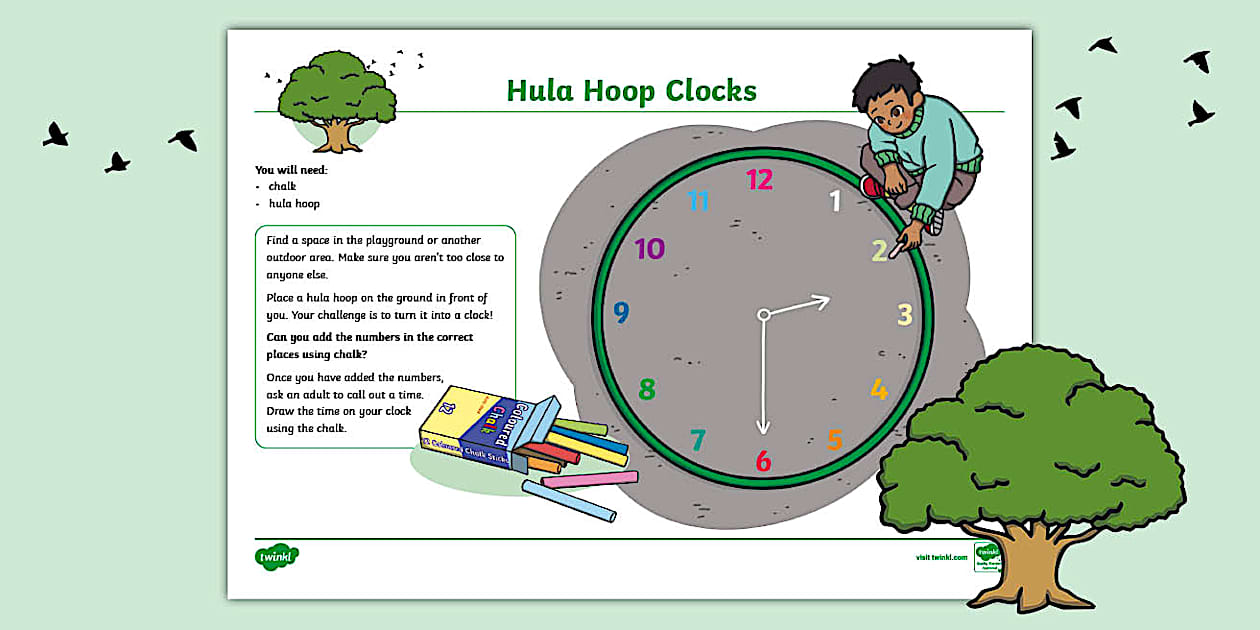 Outdoor Learning Hula Hoop Clocks (teacher made) - Twinkl