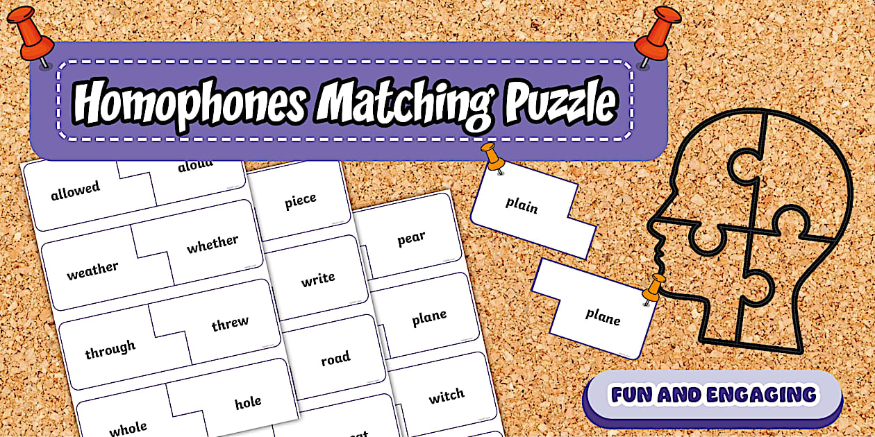 Homophones Matching Puzzle - Twinkl