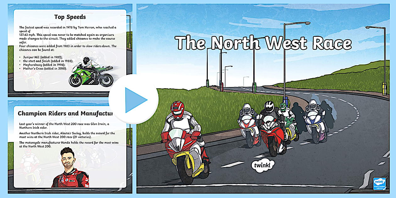 North West Motorbike Race KS2 PowerPoint (teacher made)