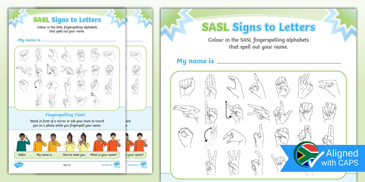 FP - SASL - From Signs to Letters - Activity Sheet - CAPS