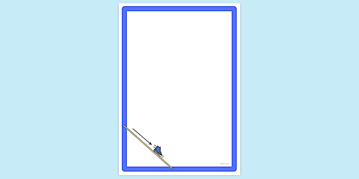 Simple Blank Shoe Sliding Down Ramp Page Border | Twinkl