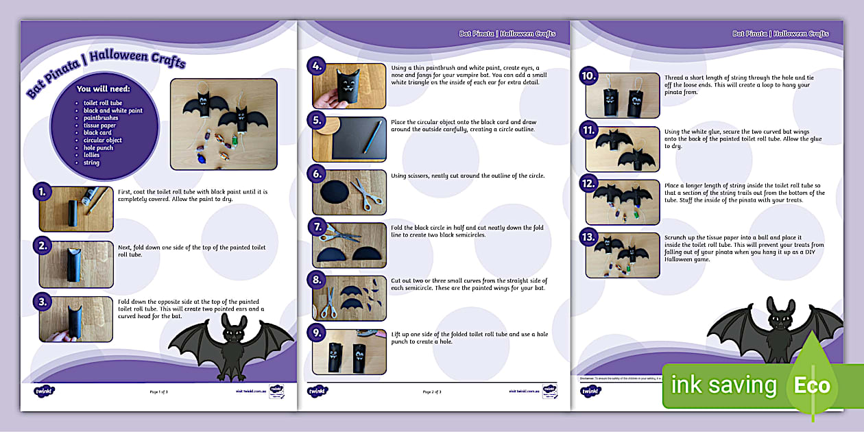 Bat Pinata Halloween Craft (teacher made) - Twinkl