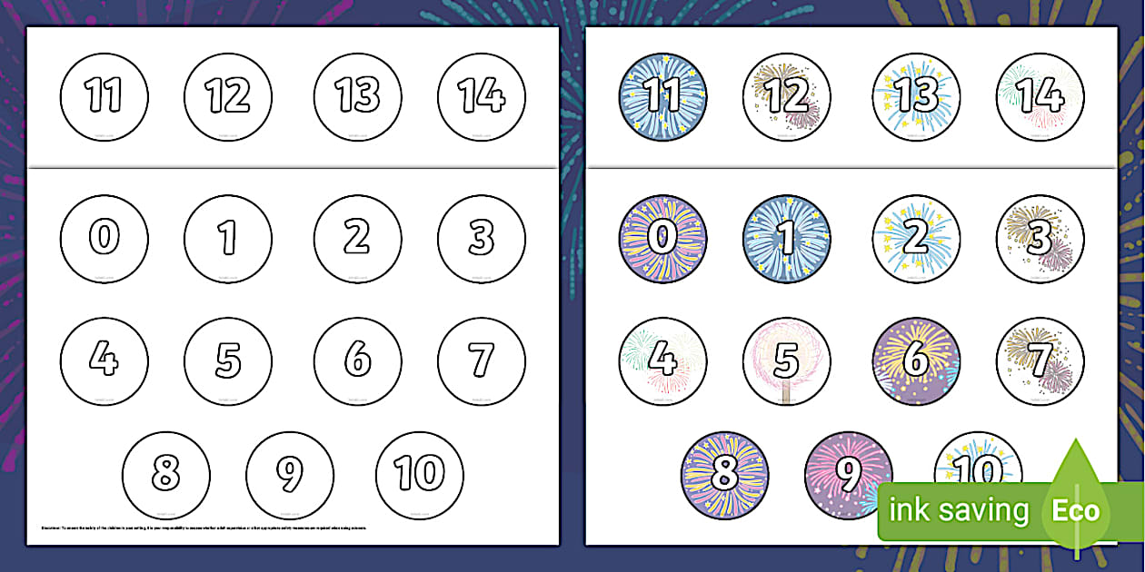👉 Fireworks 0-20 Number Matching Activity (Teacher-Made)