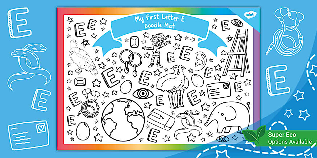 My First Letter E Doodle Mat | Early years (teacher made)