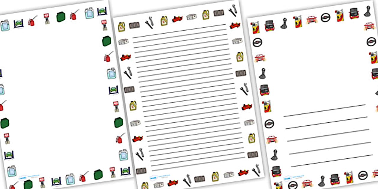 Car Garage Full Page Borders (Portrait)