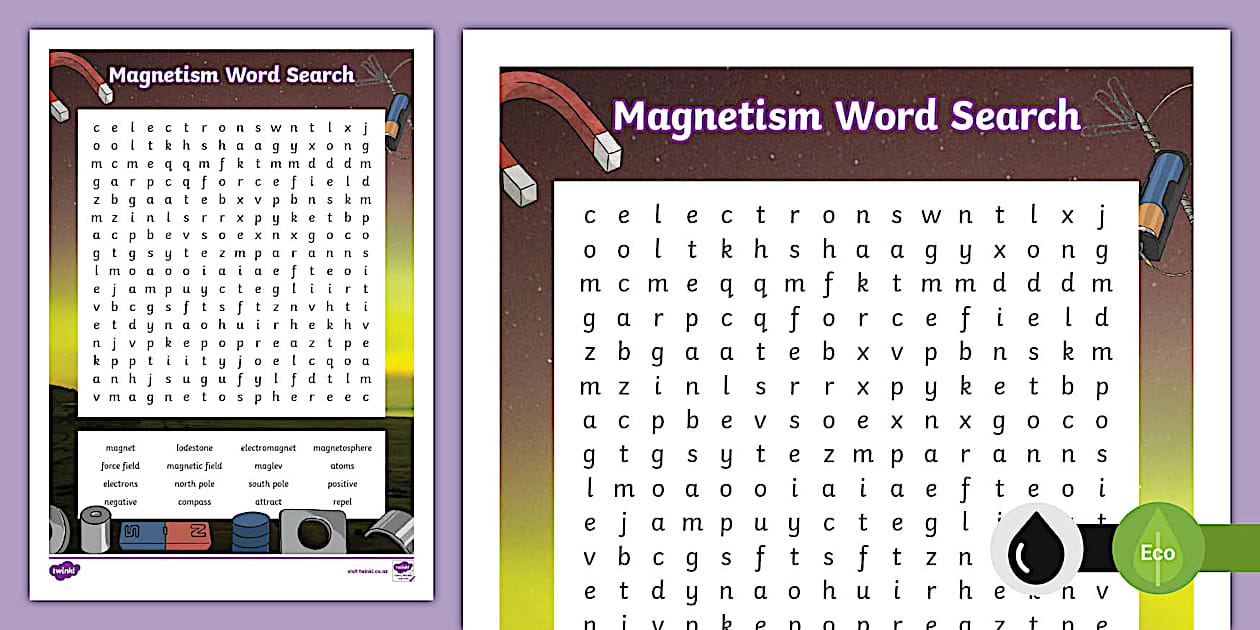 Magnetism Word Search (teacher made) - Twinkl