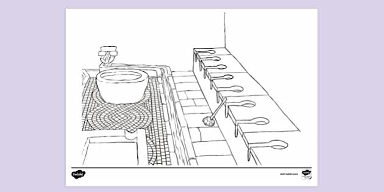Roman Toilet Colouring | Colouring Sheet (teacher made)