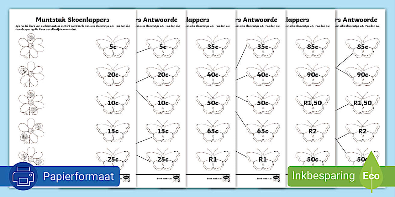 Muntstuk Skoenlappers Aktiwiteitsblad (teacher made)