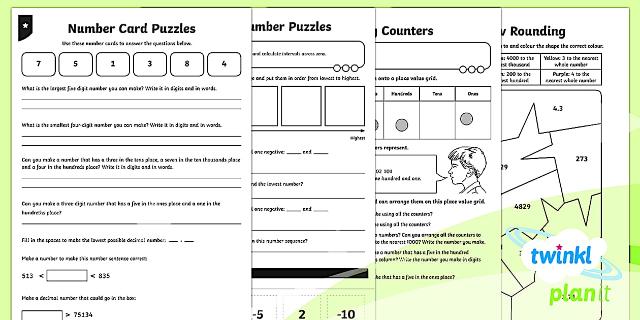 PlanIt Maths Y6 Number and Place Value Home Learning Activity Pack