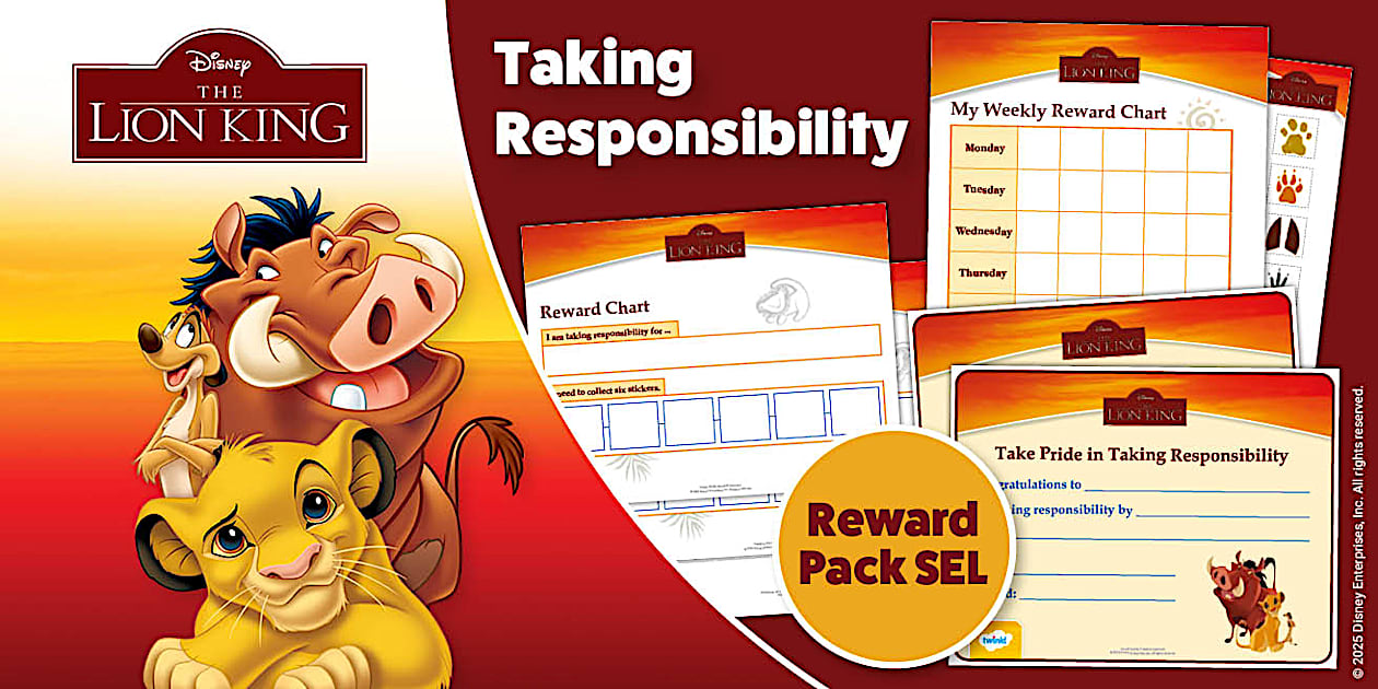 The Lion King: Taking Responsibility SEL Reward Pack