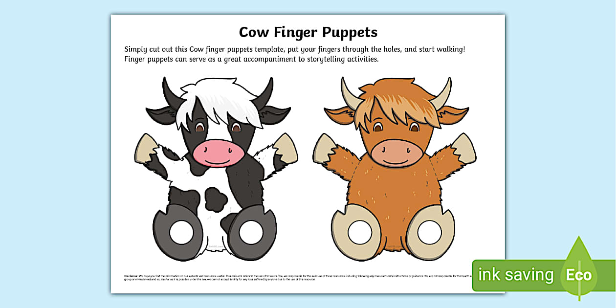 Cow Finger Puppets | Twinkl Cow Finger Puppets
