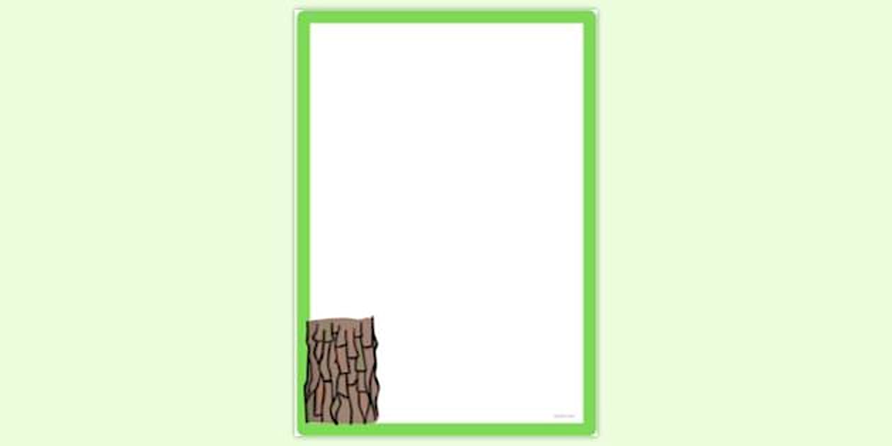 Simple Blank Tree Bark Page Border | Page Borders | Twinkl
