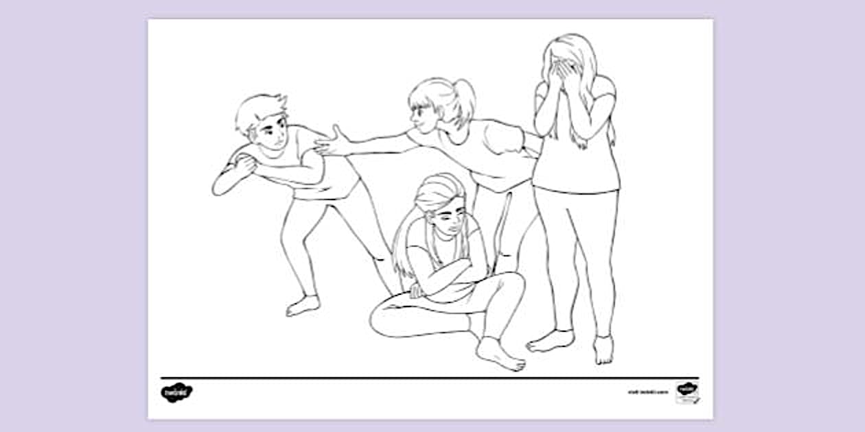 Students Doing Drama Colouring | Colouring Sheets - Twinkl