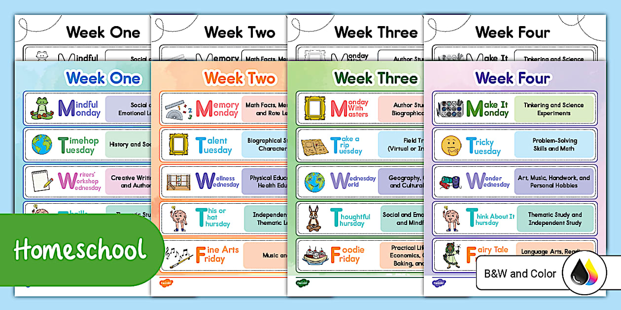 Weekly Homeschool Schedule | Homeschool | Twinkl USA